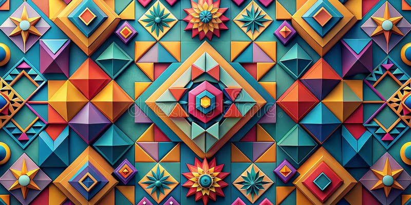 Background Featuring a Complex Array of Geometric Shapes AI-Generated ...