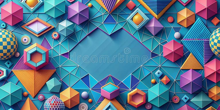 Background Featuring a Complex Array of Geometric Shapes Generative by ...