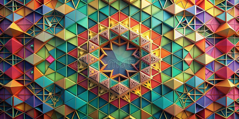 Background Featuring a Complex Array of Geometric Shapes Generative by ...