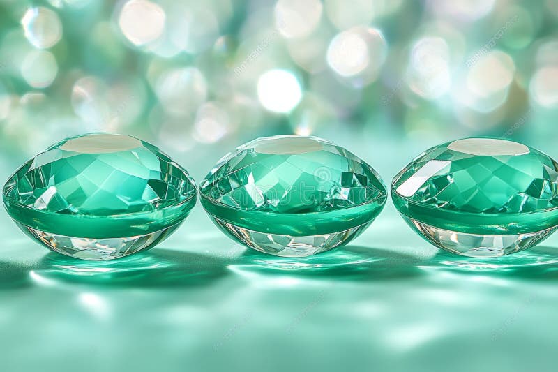 A Background Featuring 3D Emerald Green Glass in Triangular Patterns ...