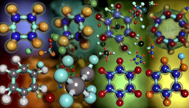 Background Featuring Different Molecular Grids, Showcasing the ...