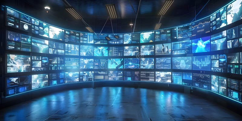 Background Featuring Digital Media Wall of Screens, Digital Media Wall ...