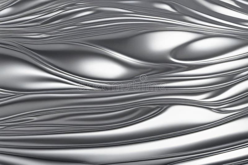 A Backdrop of Swirling Liquid Silver Chrome Waves with a Gleaming ...