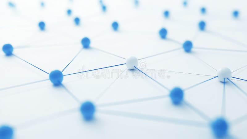 Background Featuring Interconnected Nodes and Lines in Blue and White ...