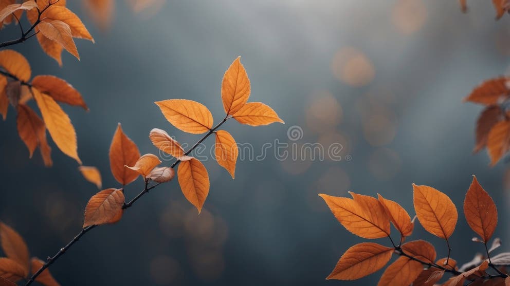 Background Featuring Light Slate Gray Autumn Foliage. Stock ...