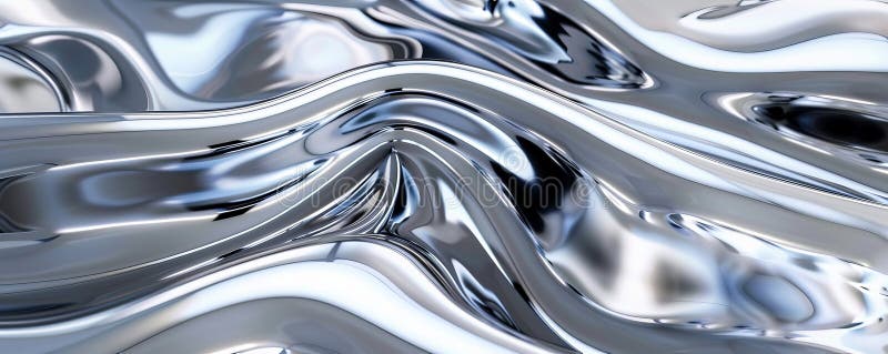 A Background Featuring Liquid Chrome, with Its Shiny, Reflective ...