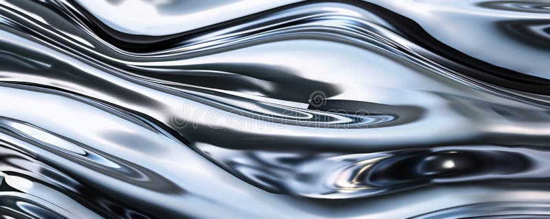 A Background Featuring Liquid Chrome, with Its Shiny, Reflective ...