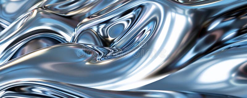 A Background Featuring Liquid Chrome, with Its Shiny, Reflective ...