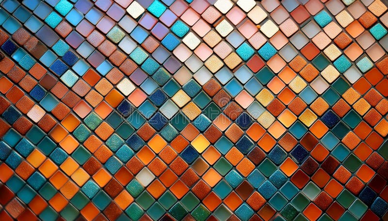 A Background Featuring a Mosaic Crafted from Numerous Small Tile Pieces ...