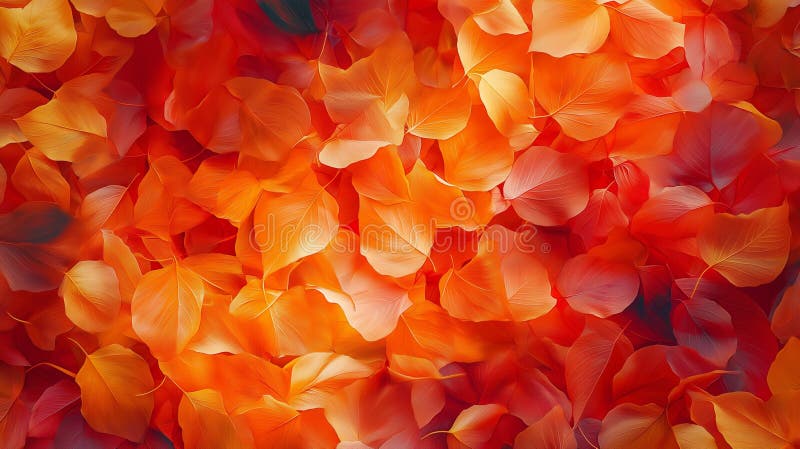 Background Featuring a Pattern of Fall Leave, Light Orange and Green ...