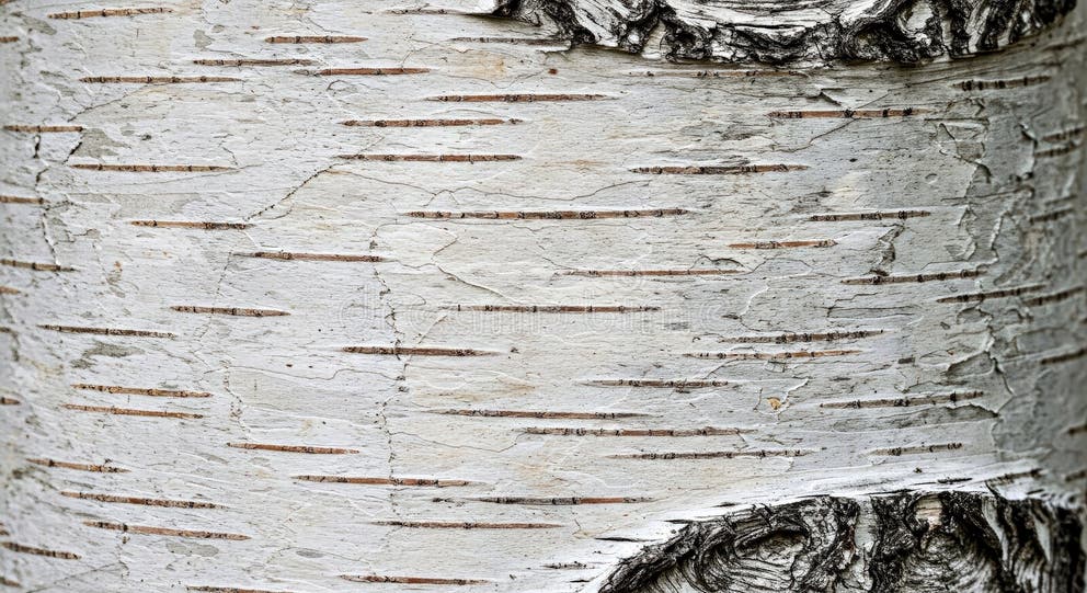 White Grey Tones Smooth Birch Bark Subtle Horizontal Striations Light ...
