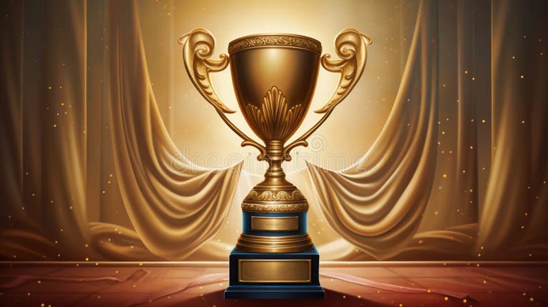 A Background Featuring a Trophy and a "Congratulations" Message in Bold ...