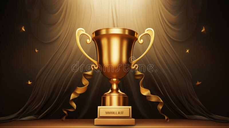 A Background Featuring a Trophy and a "Congratulations" Message in Bold ...