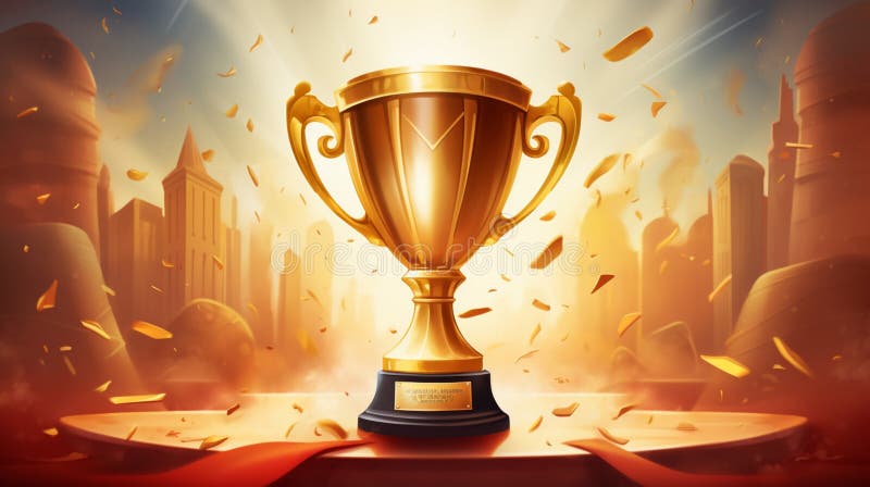 A Background Featuring a Trophy and a "Congratulations" Message in Bold ...