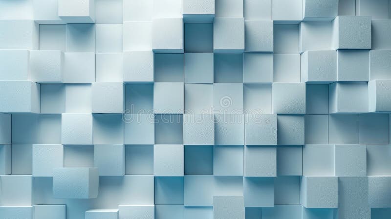Light White-Blue Blocks Wall Background, Ai Generated Stock ...