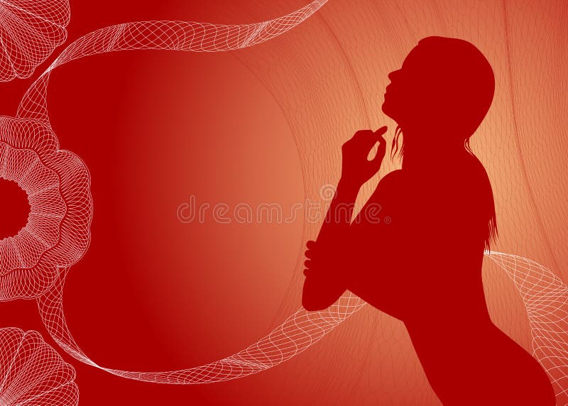 Background with Female Silhouette Stock Vector - Illustration of pose ...