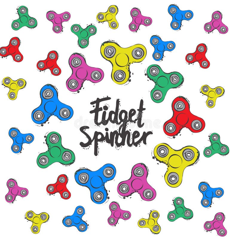 Background with Fidget Spinner Stock Vector - Illustration of brush ...