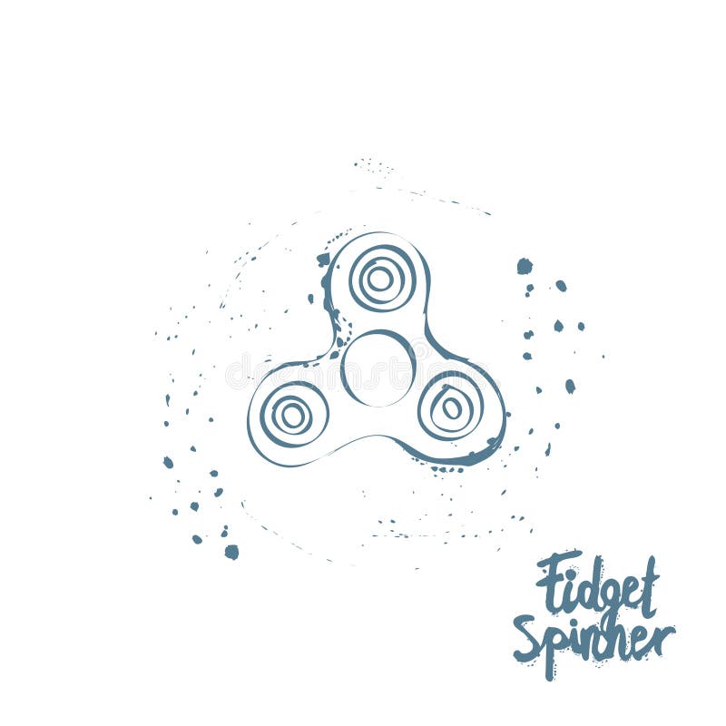 Fidget Spinner Hand Drawing Illustration and Lettering Calligraphy ...