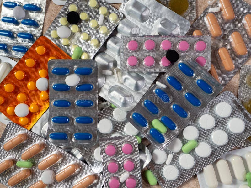 Multi Colored Medicines Blisters Tablets Different Shapes Stock Photos ...