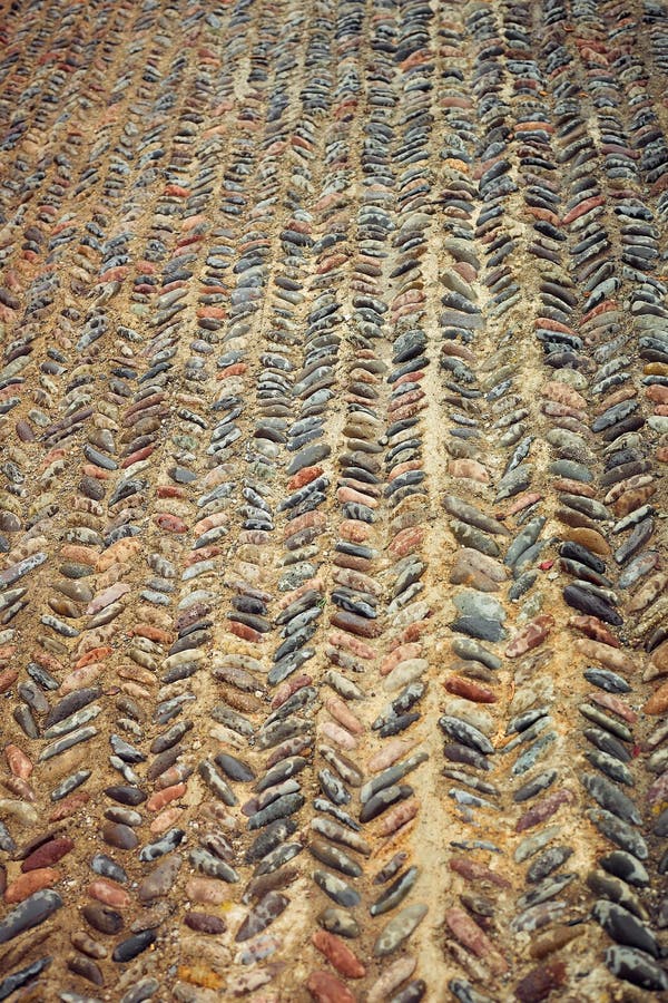 Background of Fine River Stone, Pavement Lined with Stone Stock Image ...