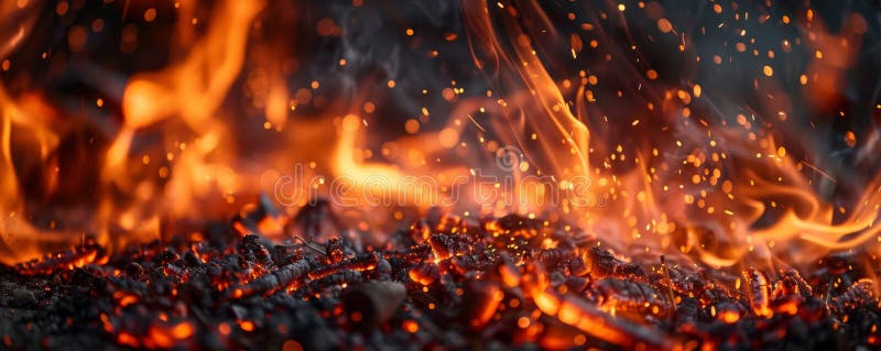 A Background of Fire in a Metal Forge, with Intense Flames and Molten ...