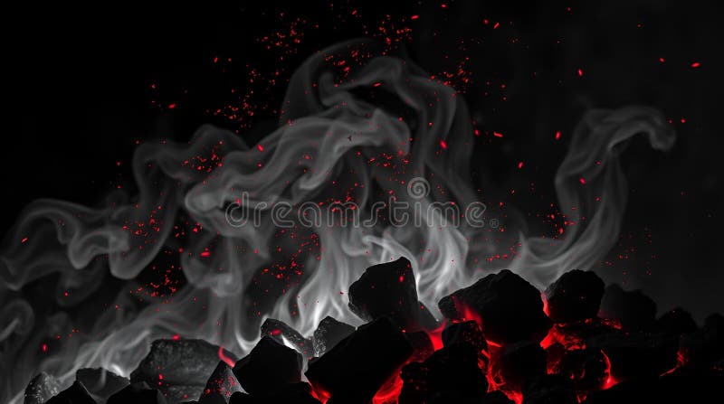 Background with Fire Sparks Embers and Smoke Overlay Effect of Burn ...