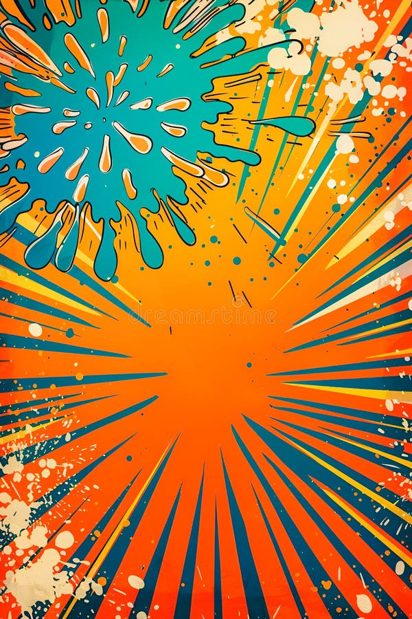 Background with Fireworks Explosion, Comic Book Style Stock Image ...