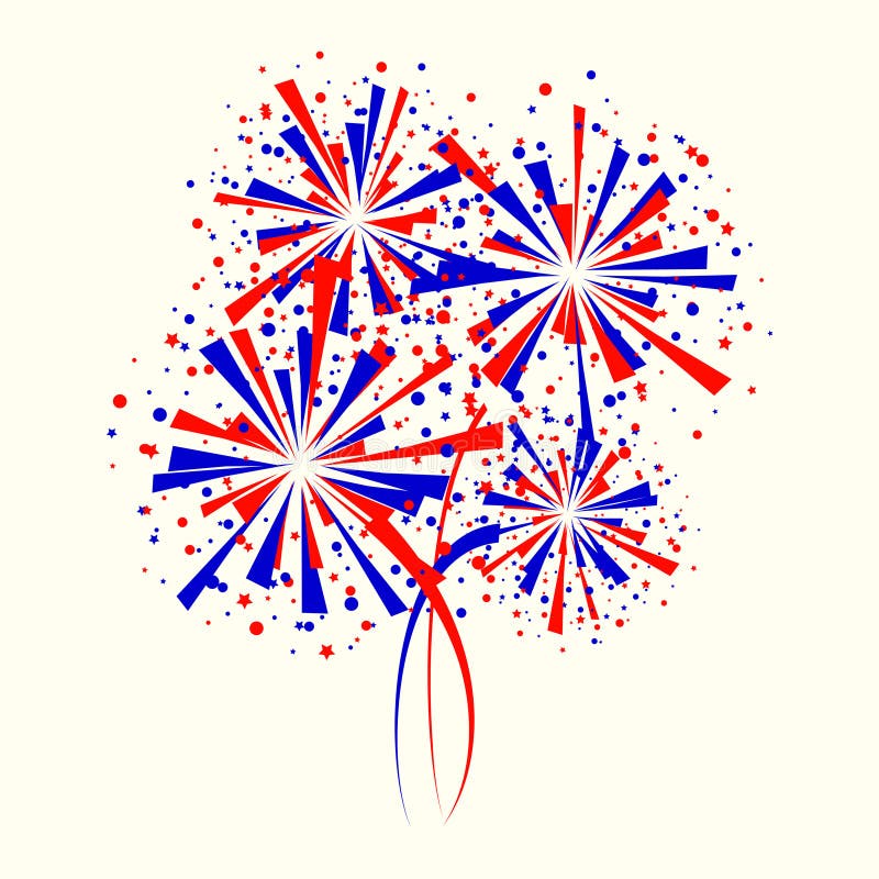 Big Red Blue Fireworks White Background Stock Illustrations – 84 Big ...