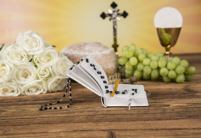 The Background Of The First Holy Communion Stock Photo - Image of ...