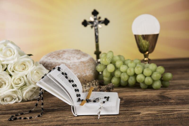 The Background of the First Holy Communion Stock Image - Image of ...
