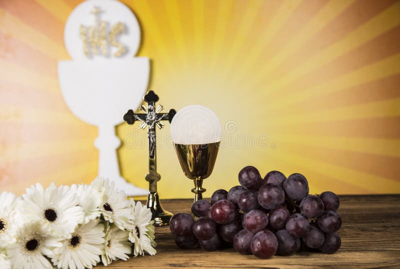 The Background of the First Holy Communion Stock Image - Image of body ...