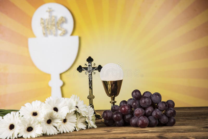 The Background of the First Holy Communion Stock Photo - Image of ...