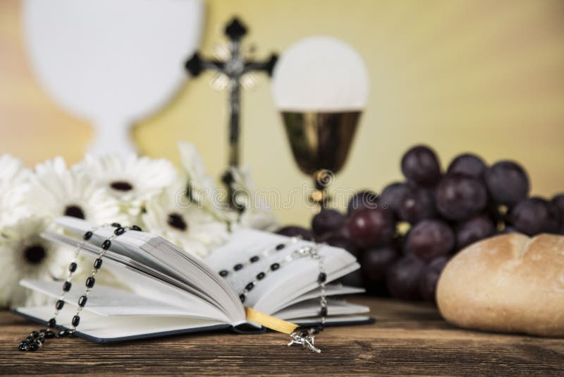 The Background of the First Holy Communion Stock Image - Image of body ...