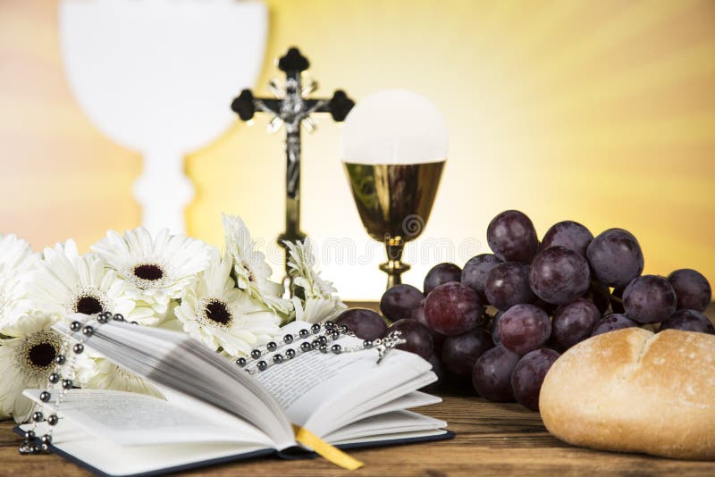 The Background of the First Holy Communion Stock Photo - Image of event ...