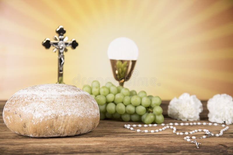 The Background of the First Holy Communion Stock Photo - Image of ...