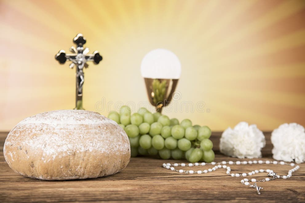 The Background of the First Holy Communion Stock Photo - Image of ...