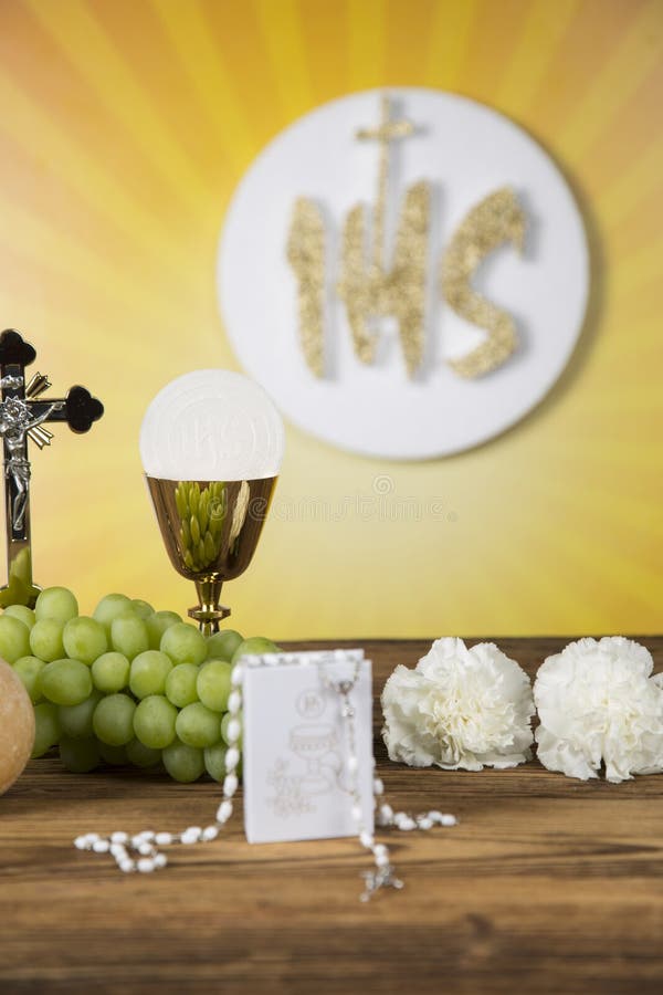 The Background of the First Holy Communion Stock Image - Image of ...