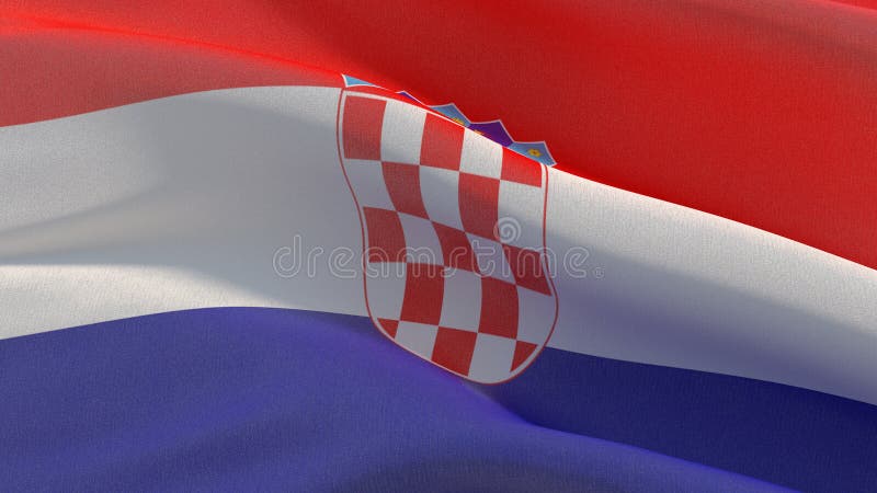 High Resolution Close-up Flag of Croatia. 3D Illustration. Stock ...