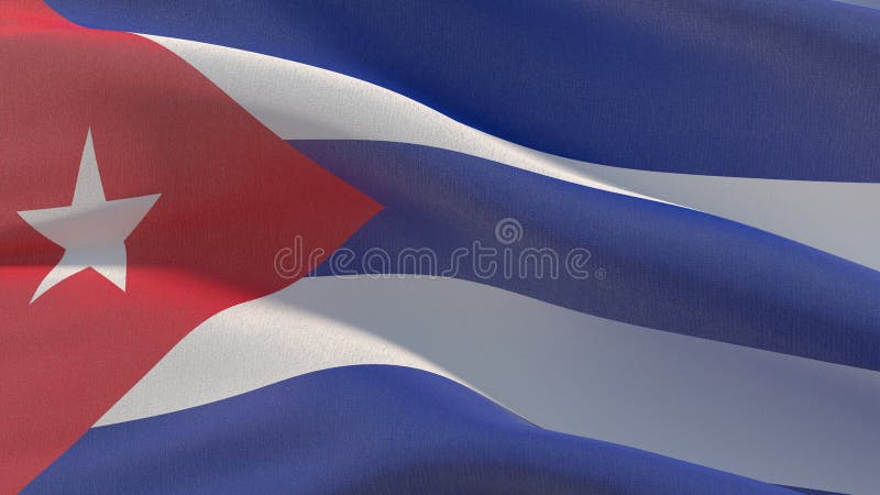 High Resolution Close-up Flag of Cuba. 3D Illustration. Stock ...