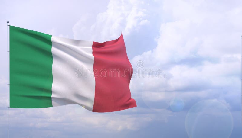 Waving Flags of the World - Flag of Italy. 3D Illustration. Stock Photo ...