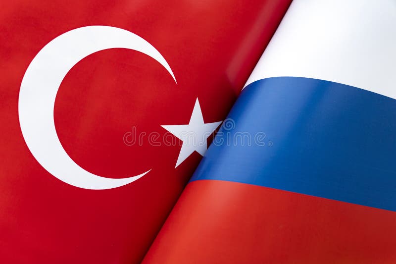 Background of the Flags of Turkey and Russia. the Concept of ...