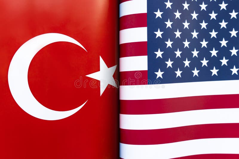 Background of the Flags of Turkey and USA. the Concept of Interaction ...