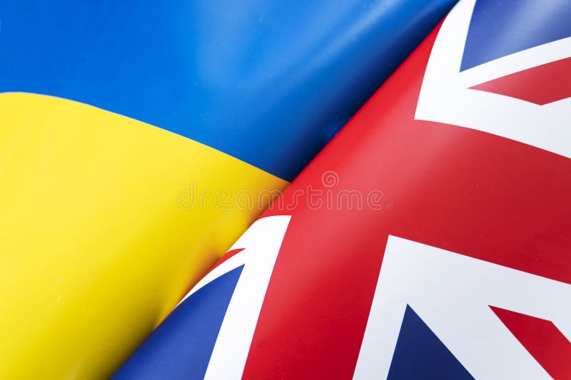 Background of the Flags of the Ukraine and Great Britain. the Concept ...