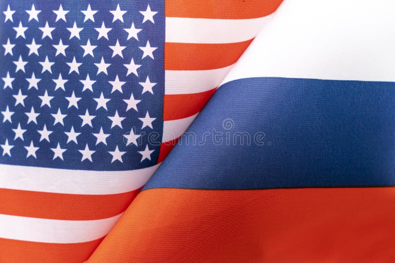 Background of the Flags of the USA and Russia. the Concept of ...