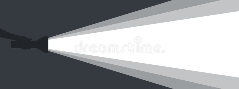 Background with a Flashlight. Flashlight in Hand. Ray of Light from a ...
