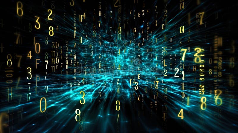The Background with Flickering Numbers and Binary Code, Symbolizing ...