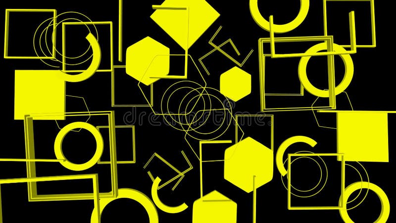 Background with Floating Yellow Shapes, Abstract Design, Geometric ...
