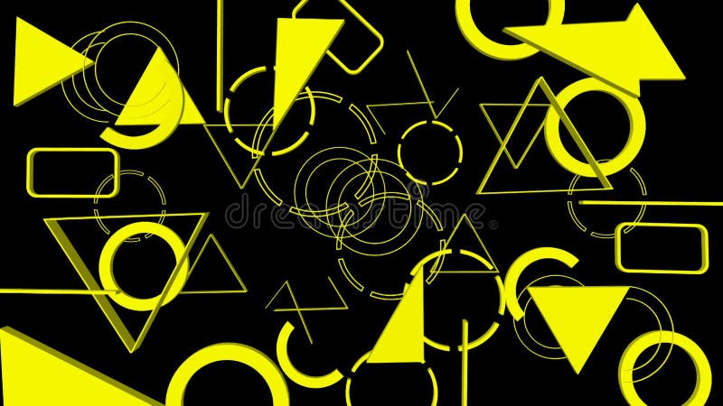 Background with Floating Yellow Shapes, Abstract Design, 3D Render ...