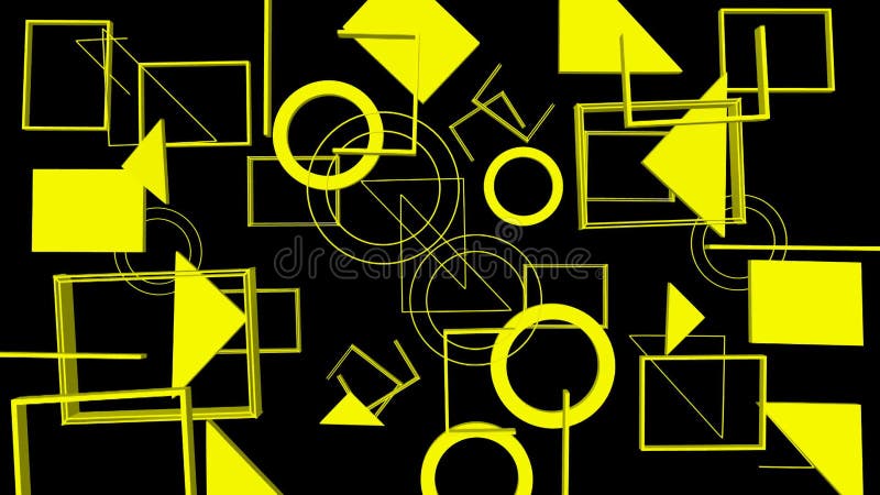 Background with Floating Yellow Shapes, 3D Render, Abstract Design ...