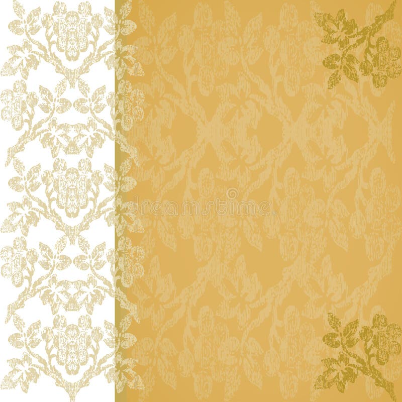 Background Floral Border Vertical Gold Vintage Stock Vector ...